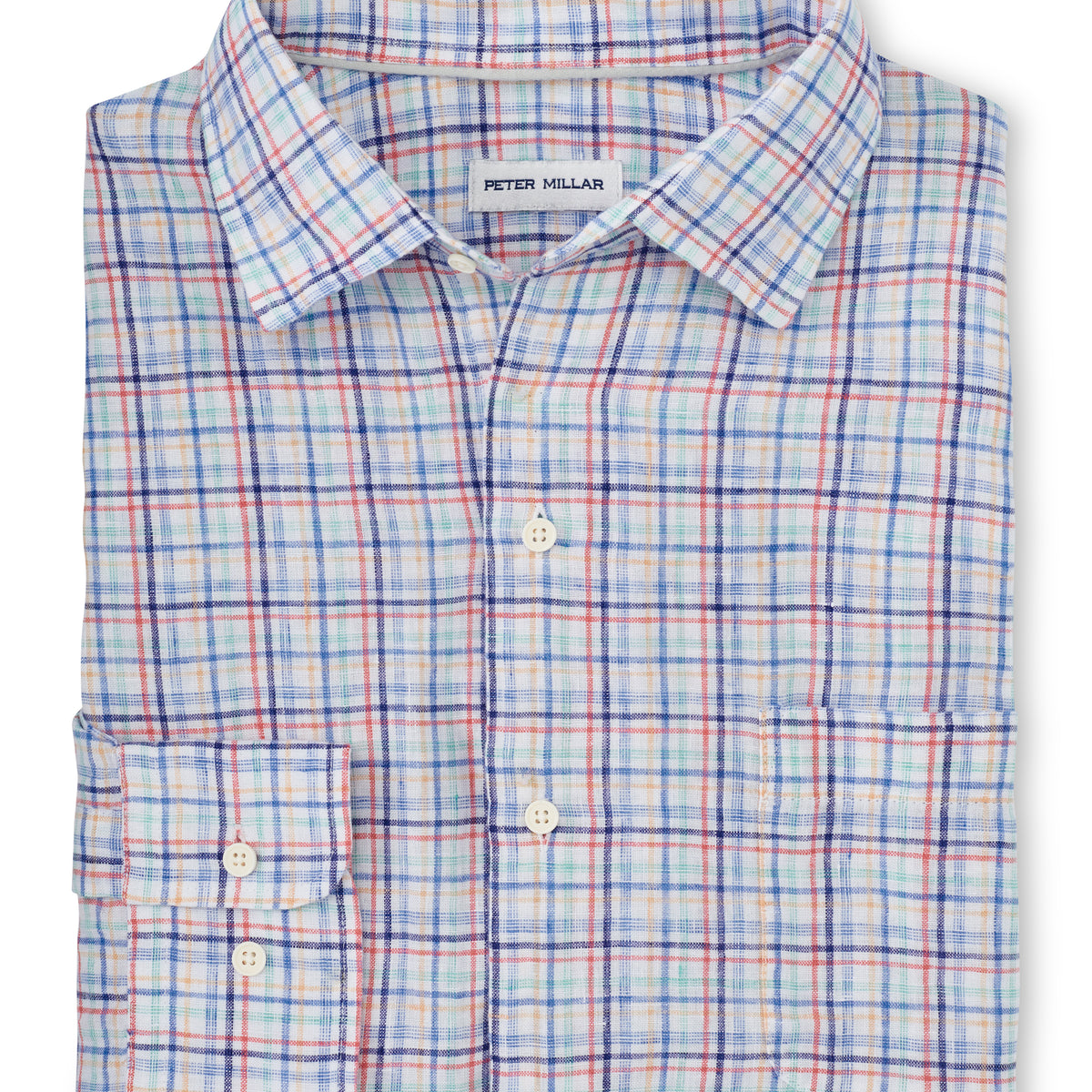 Peter Millar Clambake Linen Sport Shirt in Multi – Boardroom Clothing ...